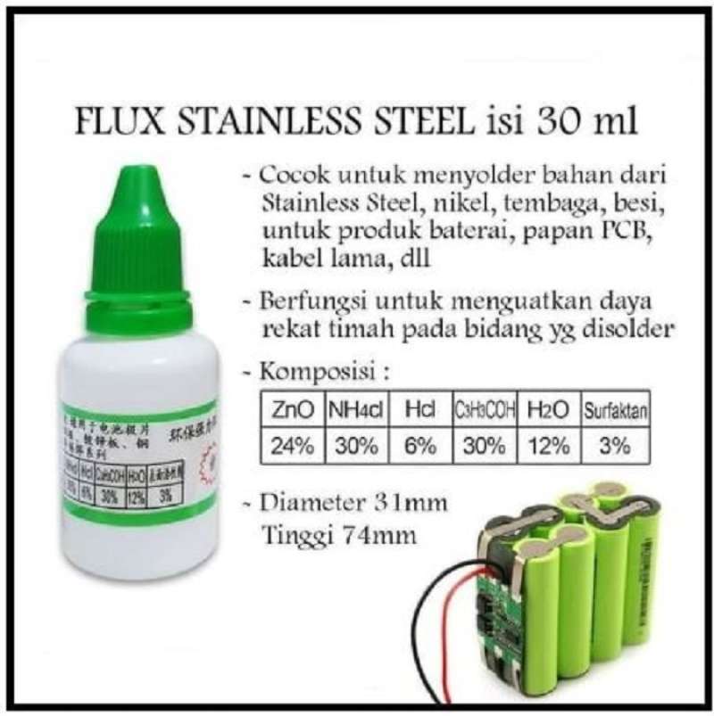 Jual Flux Solder Nickel Nikel Tembaga Besi Baterai PCB kabel- 30ml di ...