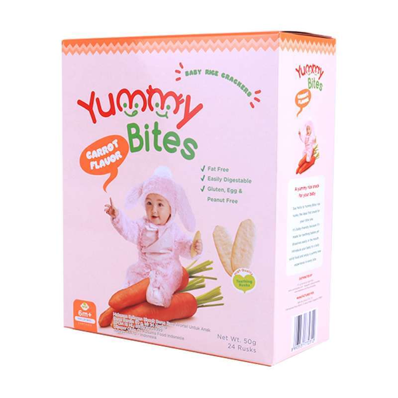Jual Yummy Bites Baby Rice Crackers Snack Biskuit Bayi 50 g Wortel di ...