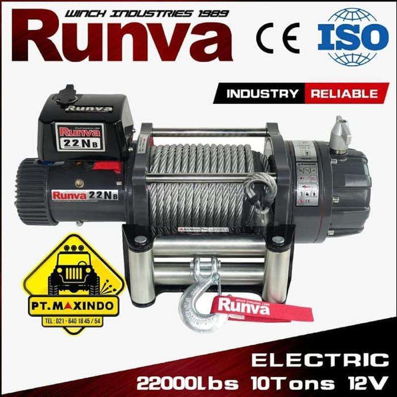 Jual Runva 22NB Electric Winch 12 Volt Kapasitas 10 Ton Heavy Duty di ...