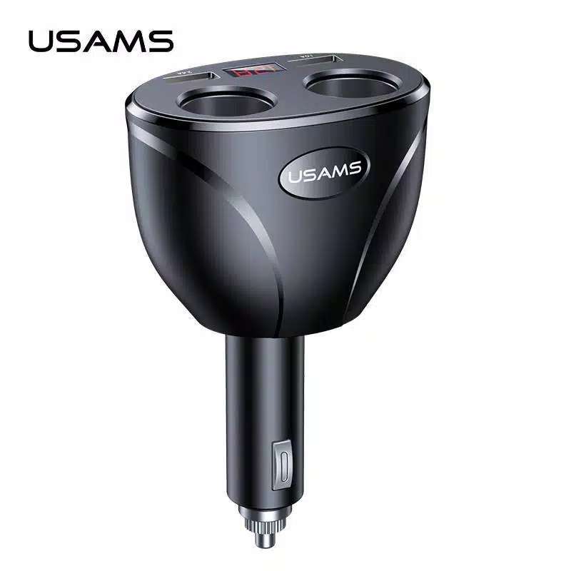 Jual Usams CC099 Adapter Charger Mobil Cigarette Lighter Holes Digital ...