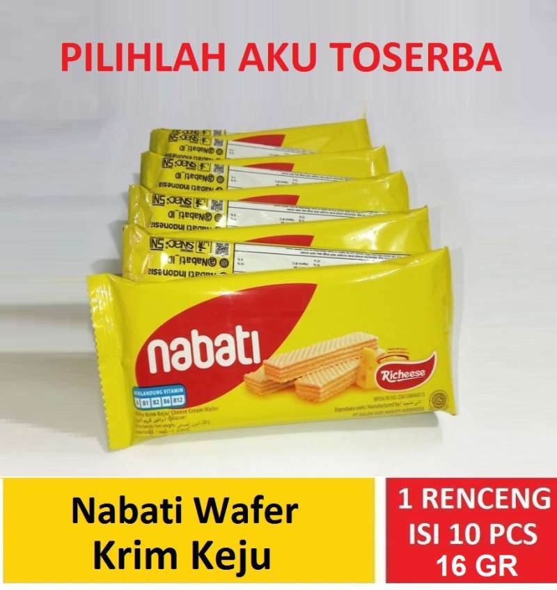 Jual Richeese Nabati Wafer Keju 16 gr - (HARGA 1 RENCENG ISI 10) di ...