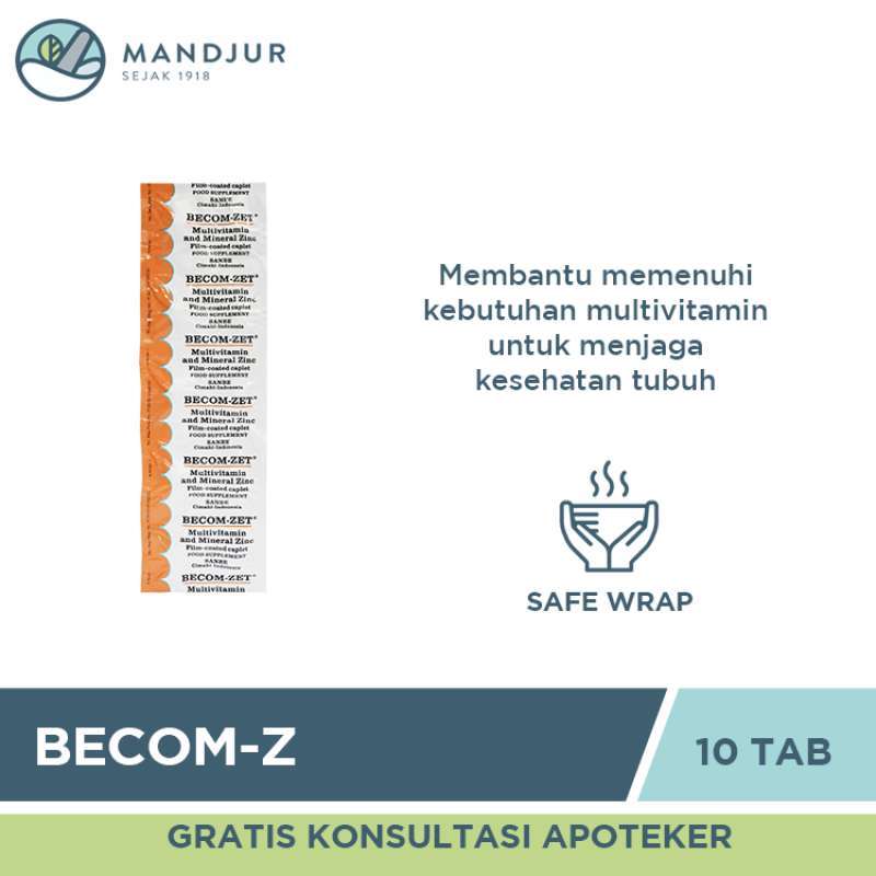 Jual Becom-Zet Strip 10 Kaplet - Suplemen Multivitamin dan Mineral ...