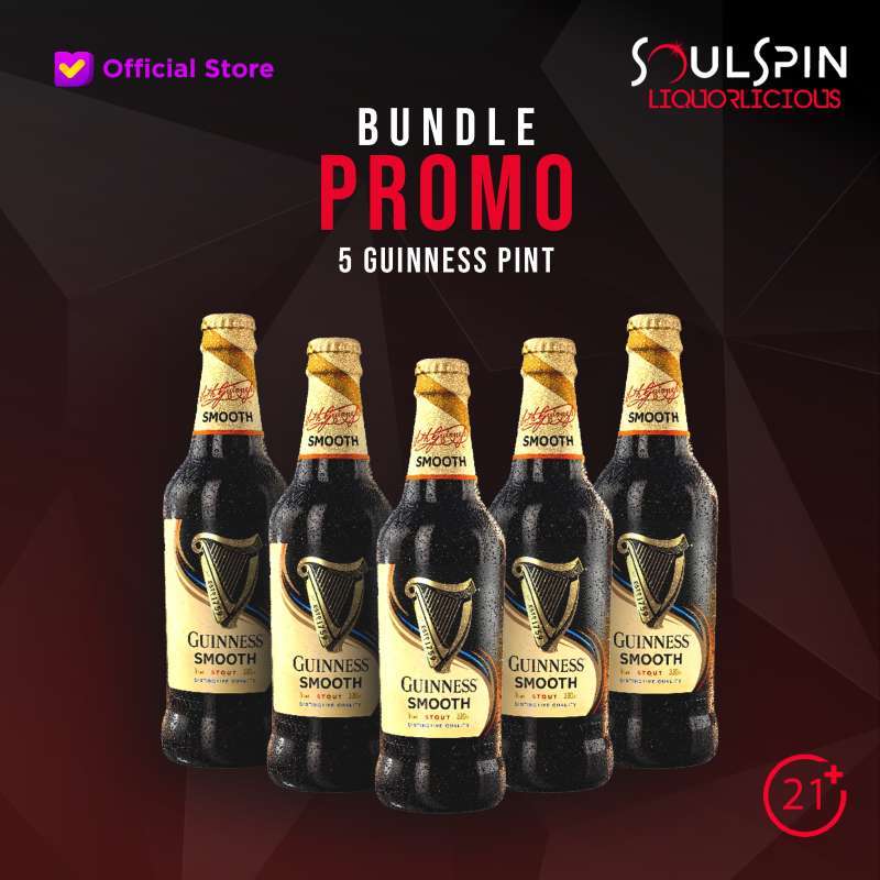Promo Guinness Smooth 320 ml Beer Bir (isi 5 botol) Diskon 14% di ...