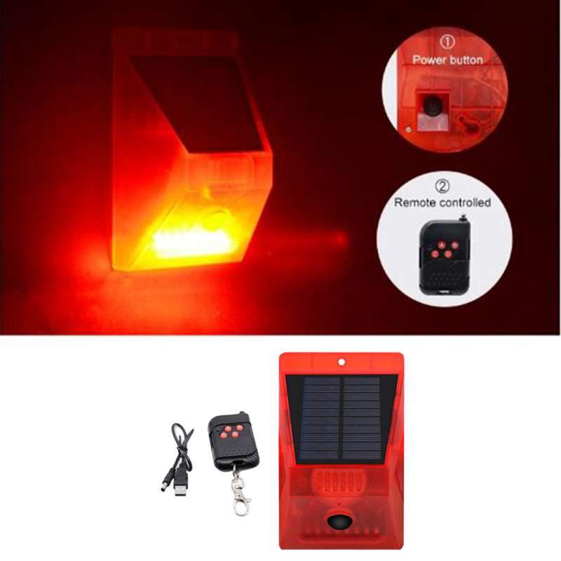 Jual Solar Alarm Light IP65 Motion Sensor Outdoor Garden Deck Security ...