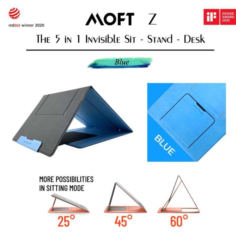 Promo MOFT Z The 4 in 1 Invisible Sit Stand Laptop Desk - BLUE Diskon ...