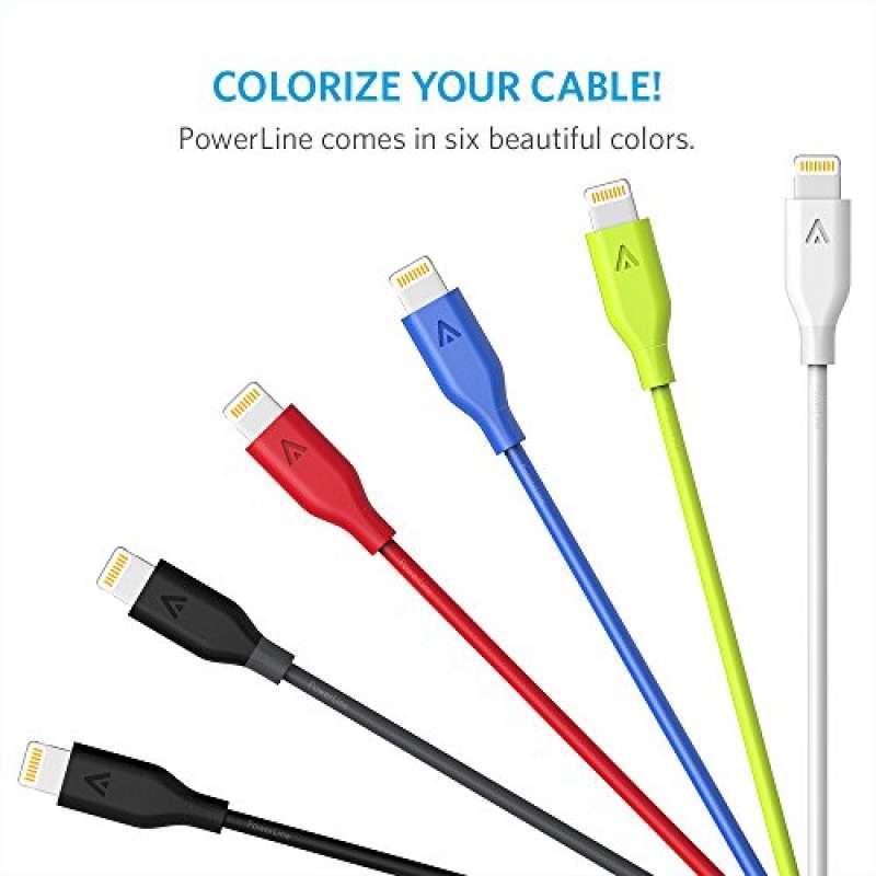 Jual Red-blue Anker Powerline Lightning Cable - 6ft (1.8m) Di Seller ...