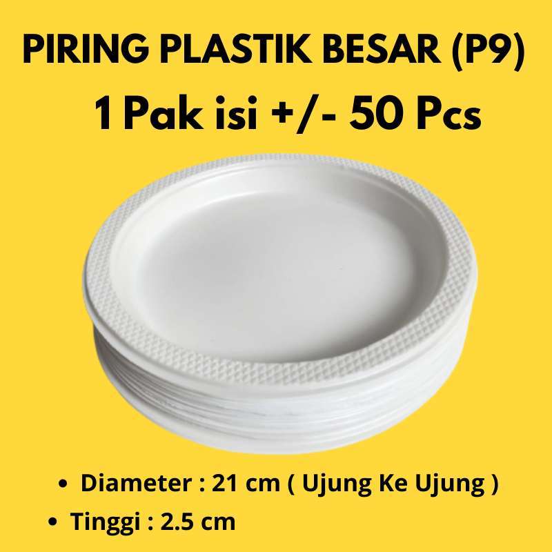 Promo Piring Plastik Besar ( P9 ) Isi 50pcs Diskon 6% Di Seller Kencana ...