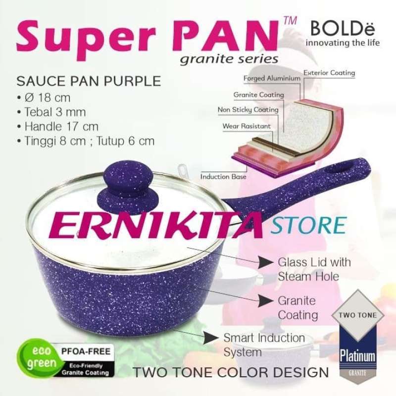 Jual Bolde Superpan Purple Set - Cookware Panci Granite Coating Di ...