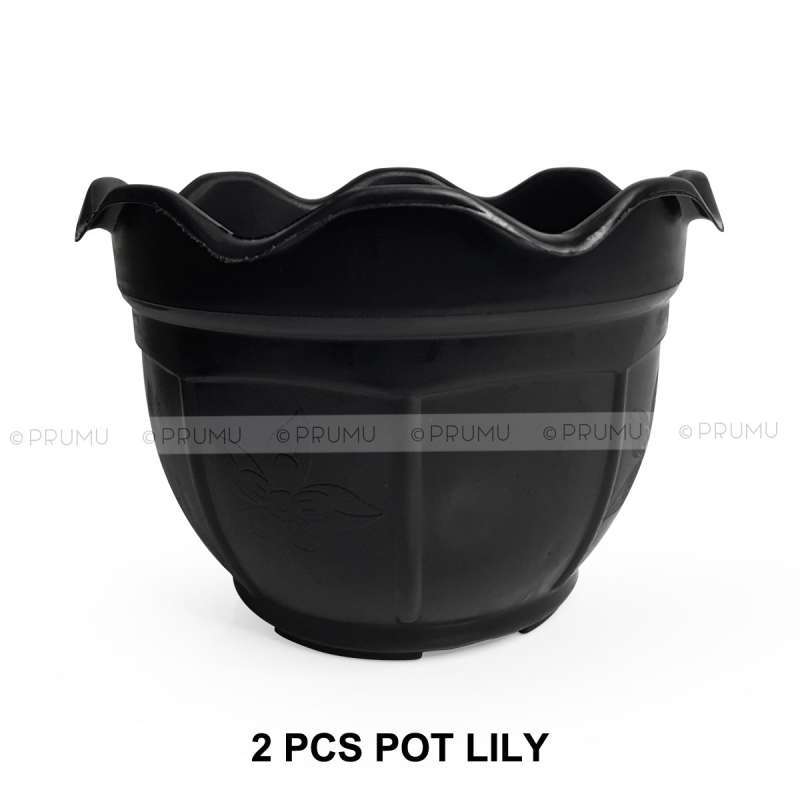 Promo 2 Pot Bunga 25 Cm Pot Tanaman Pot Plastik Pot Buah Pot Hiasan Clio Lily 25