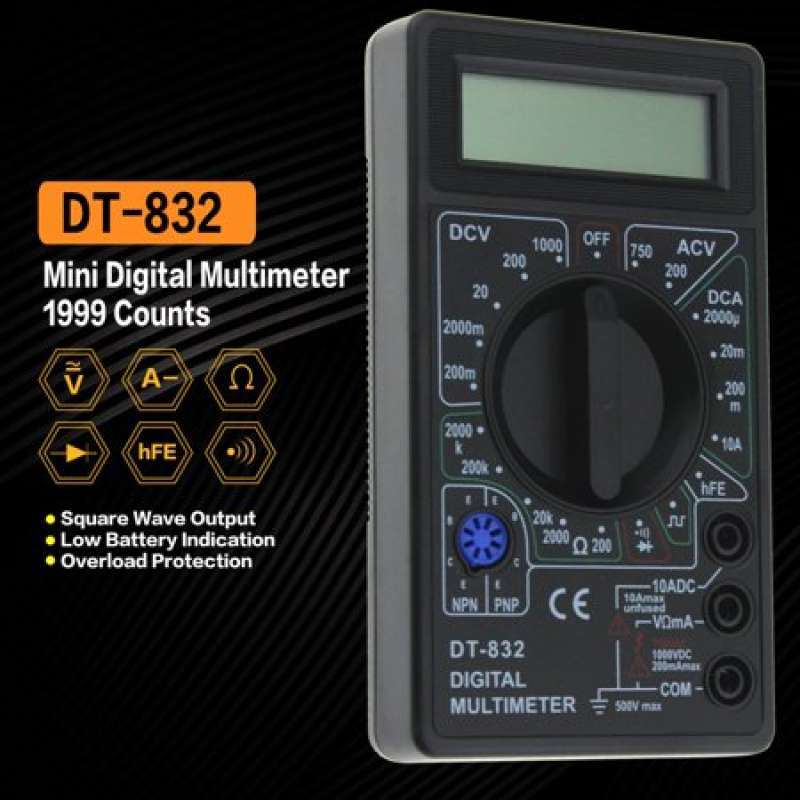 Jual Multimeter Digital Buzzer DT830D DT832 - Avometer - Multitester ...