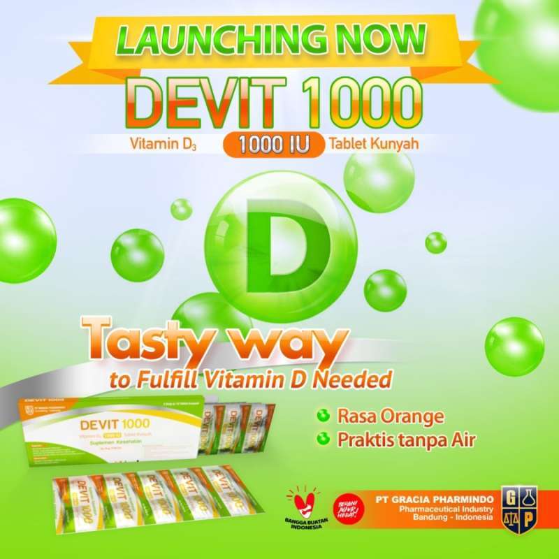 Jual VITAMIN D3 1000IU / Devit 1000IU / 1 Box Isi 30 tablet di Seller ...