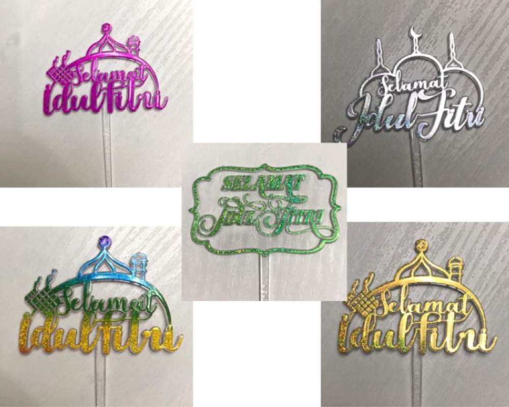 Jual Cake Topper Lebaran Mini , Warna Ungu Di Seller Kawan Baking ...