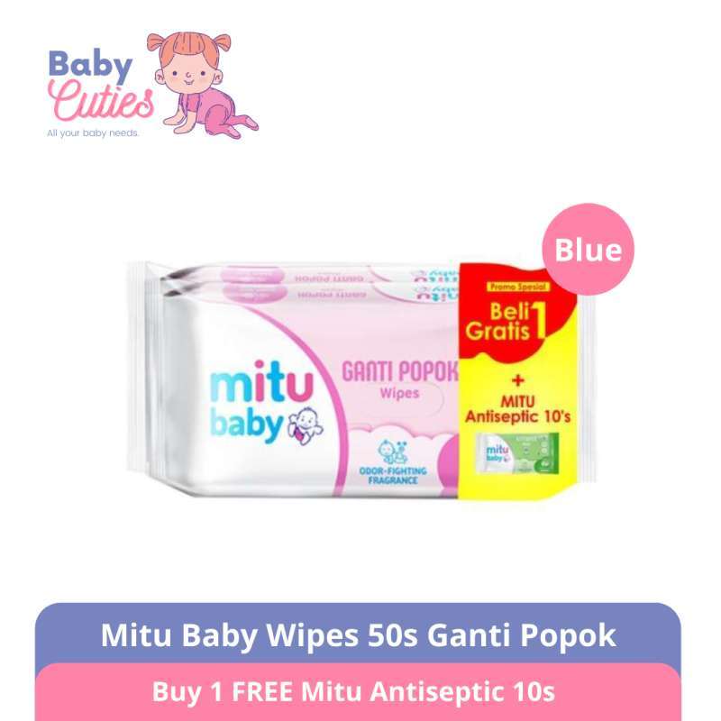 Jual Mitu Baby Wipes Tisu Basah Ganti Popok [50 sheets/ Beli 1 Gratis 1 ...