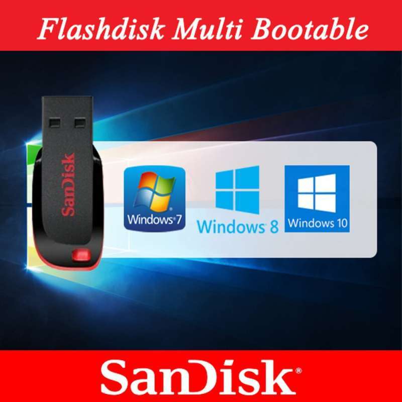Jual Flashdisk 16GB Bootable Windows 10 32BIT/64BIT + ISO di Seller I ...