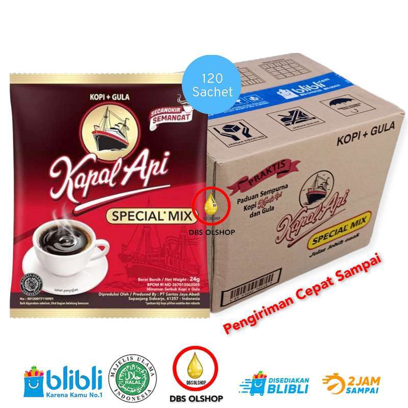 Promo Kapal Api Special Mix [24 g/ 120 Sachet/ Karton] Diskon 6% di ...