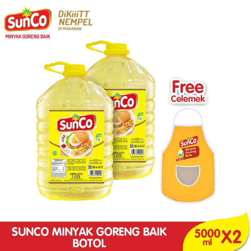 Jual Sunco Minyak Goreng Botol 5 L - Twinpack Free Celemek di Seller ...