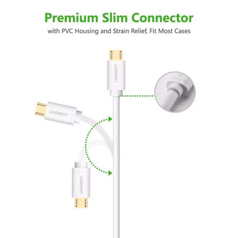 Promo Ugreen Usb A To Micro Usb Cable 1M White-60141 Diskon 33% di ...