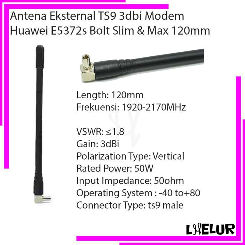Jual Antena Eksternal TS9 3dbi Modem Huawei E5372s Bolt Slim & Max ...