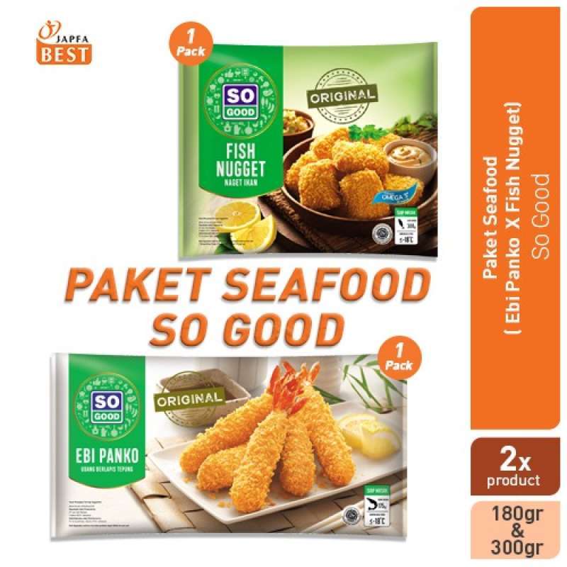 Jual Paket Seafood ( Ebi Panko So Good 180 gr X Fish Nugget So Good 300 ...