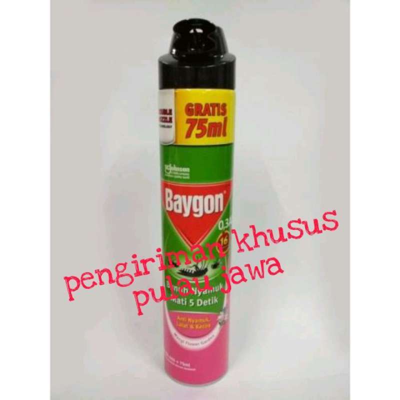 Jual Baygon Aerosol Flower Garden 600ml+75ml Pink Obat Nyamuk Semprot ...