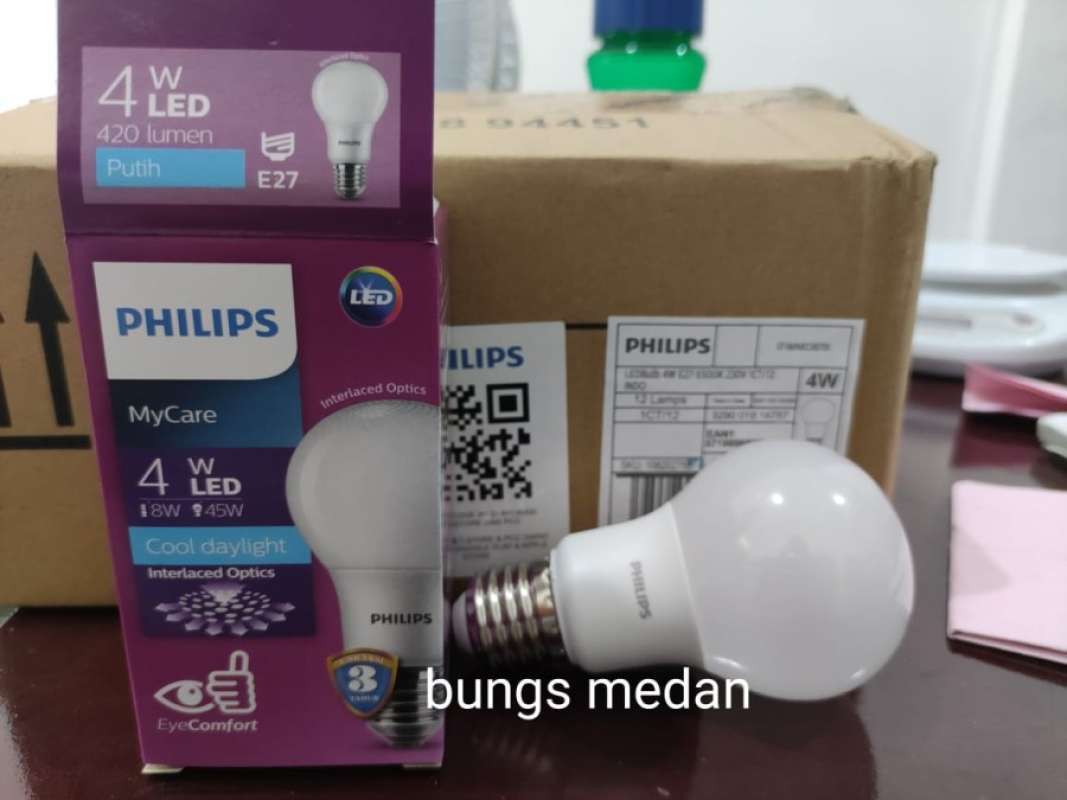 Jual Lampu LED Philips 4 Watt Putih 4W 4Watt 4 W BULB LEDBULB 6500K CDL ...