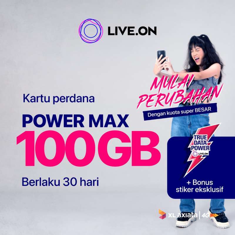 Jual Kartu Perdana Live.On XL Power Max 100GB (30 hari) + Sticker G di ...