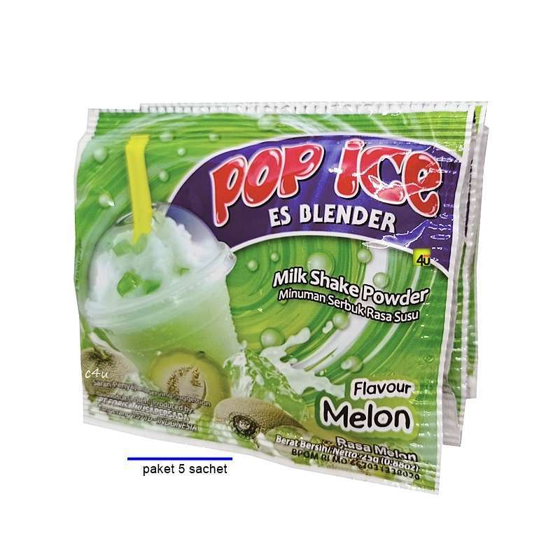 Promo POP ICE - Milk Shake Powder Rasa MELON - PAKET 5 SACHET Diskon 17 ...