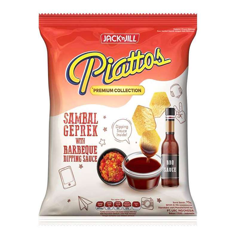 Jual Piattos Premium Collection Sambal Geprek With Barbeque Sauce 70 G ...