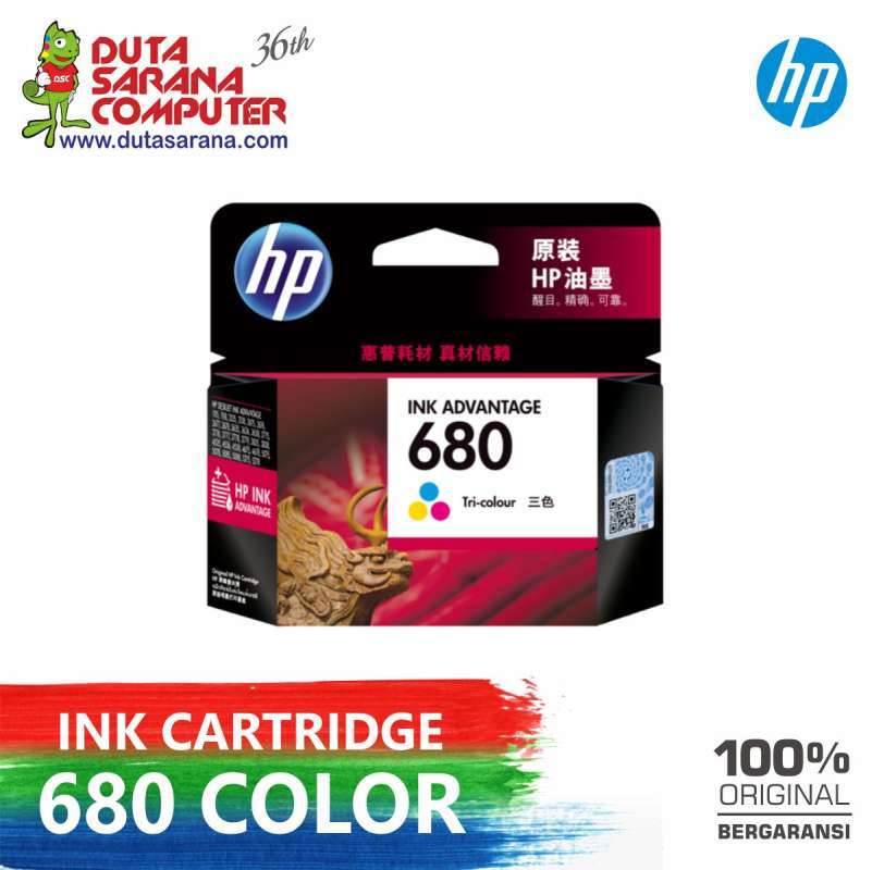 Jual HP 680 Tri-Color Ink Cartridge di Seller Duta Sarana Computer ...
