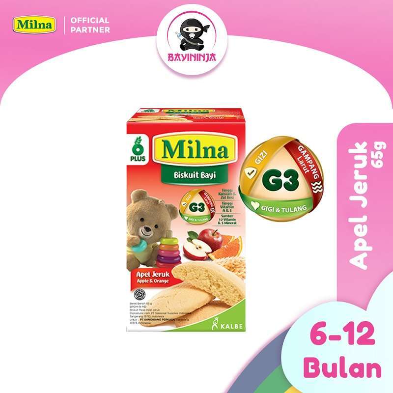 Jual Milna Biskuit Bayi Apel Jeruk Makanan Bayi [6 To 12 Bulan / 65 G ...