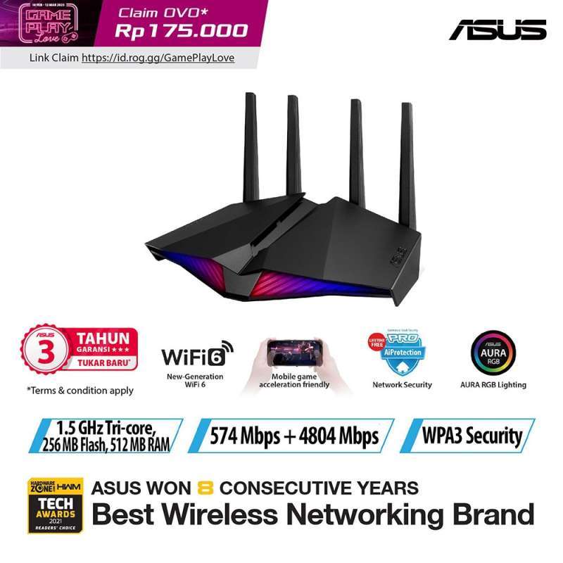 Jual ASUS RT-AX82U AX5400 Dual Band WiFi 6 Gaming Router di Seller Dunia Storage - Mangga Dua ...