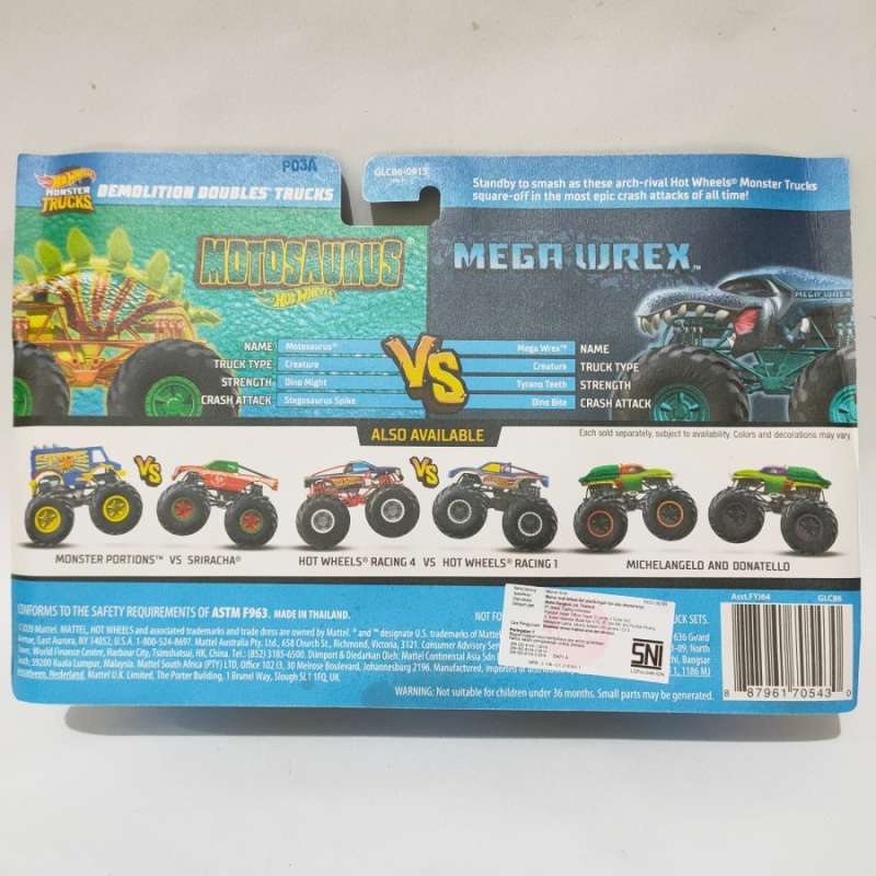 Jual Hot Wheels Hotwheels Monster Trucks Truck Motosaurus vs Mega Wrex di Seller Tokomamauci ...