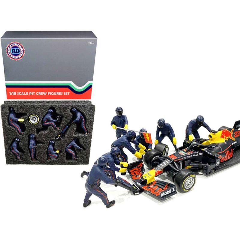 Jual Formula One F1 Pit Crew 7 Figurine Set Team Blue for 1-18 Scale ...