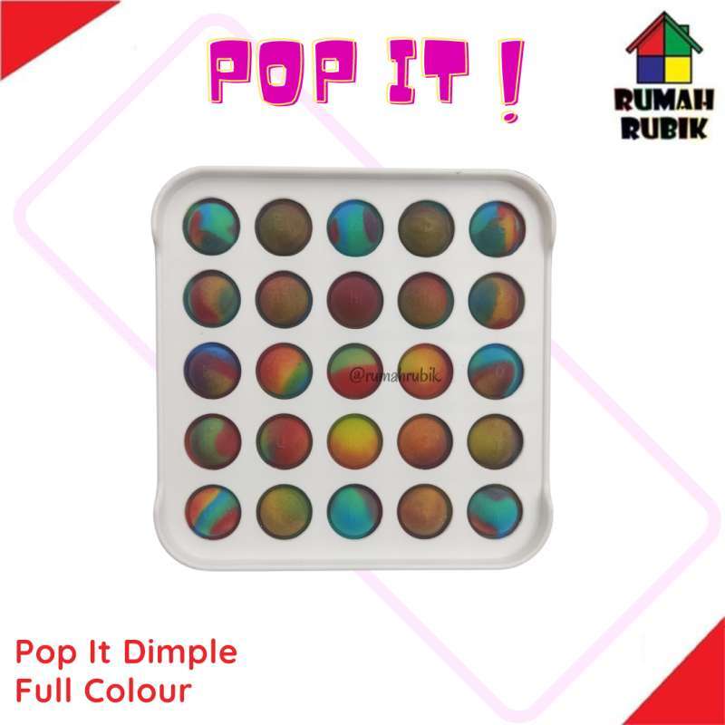 Jual [ POP IT - DIMPLE KOTAK FULL COLOUR ] Fidget Toys Mainan Pop It ...