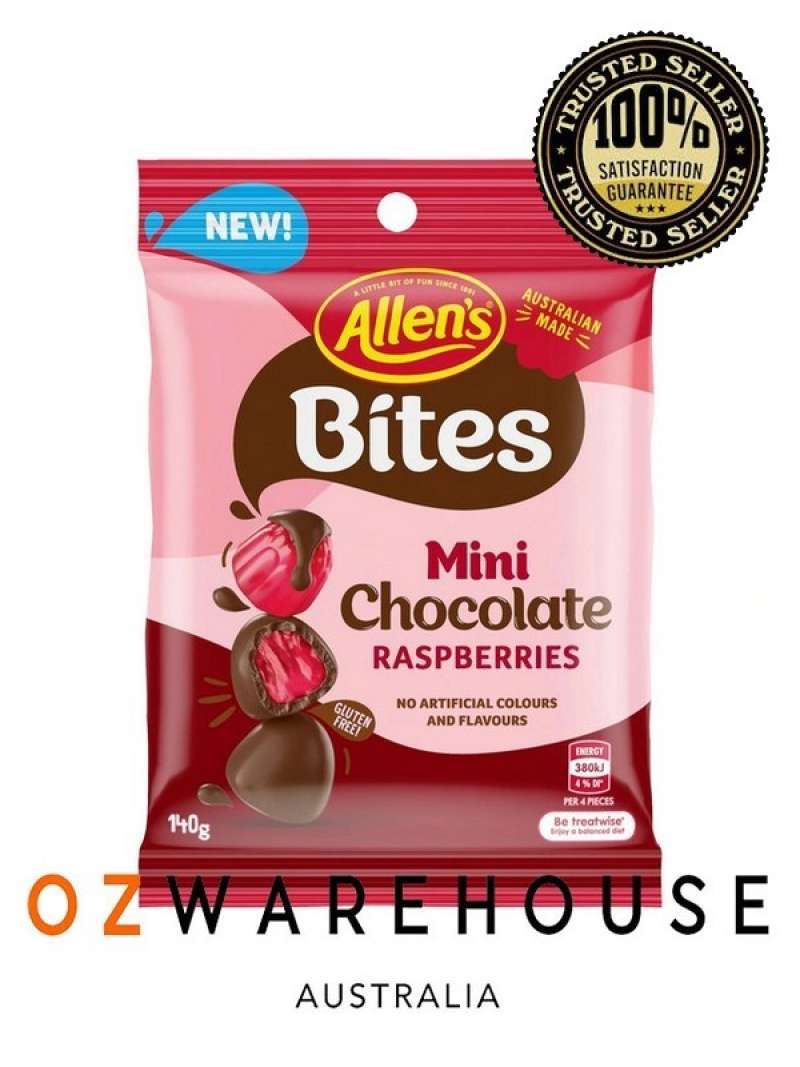 Jual Allen's Bites Mini Chocolate Coated Raspberries 140g di Seller ...