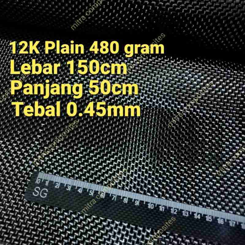 Jual Serat Carbon Karbon Fiber Kevlar Fabric 12K Plain 480 gsm di ...
