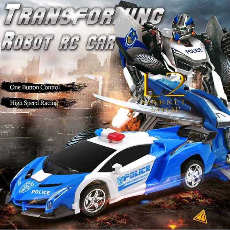 Promo Mobil remote control transformer mobil RC robot baterai charger ...