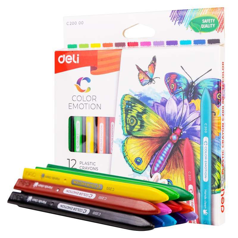 Jual Crayon Plastik DELI Color Emotion 12 Warna - EC20000 di Seller TG ...