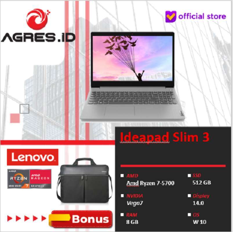 Jual Lenovo Ideapad Slim 3 14 DBID DCID - Ryzen 7 5700 8GB 512ssd Vega7 ...