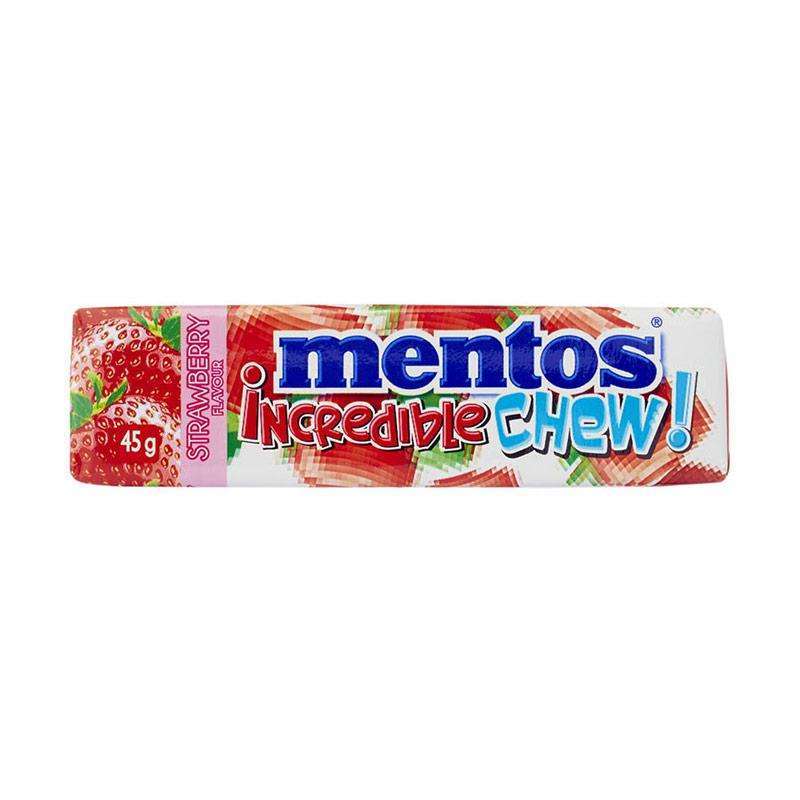 Promo Mentos Incredible Chew Strawberry Permen [45 g] Diskon 6% di ...