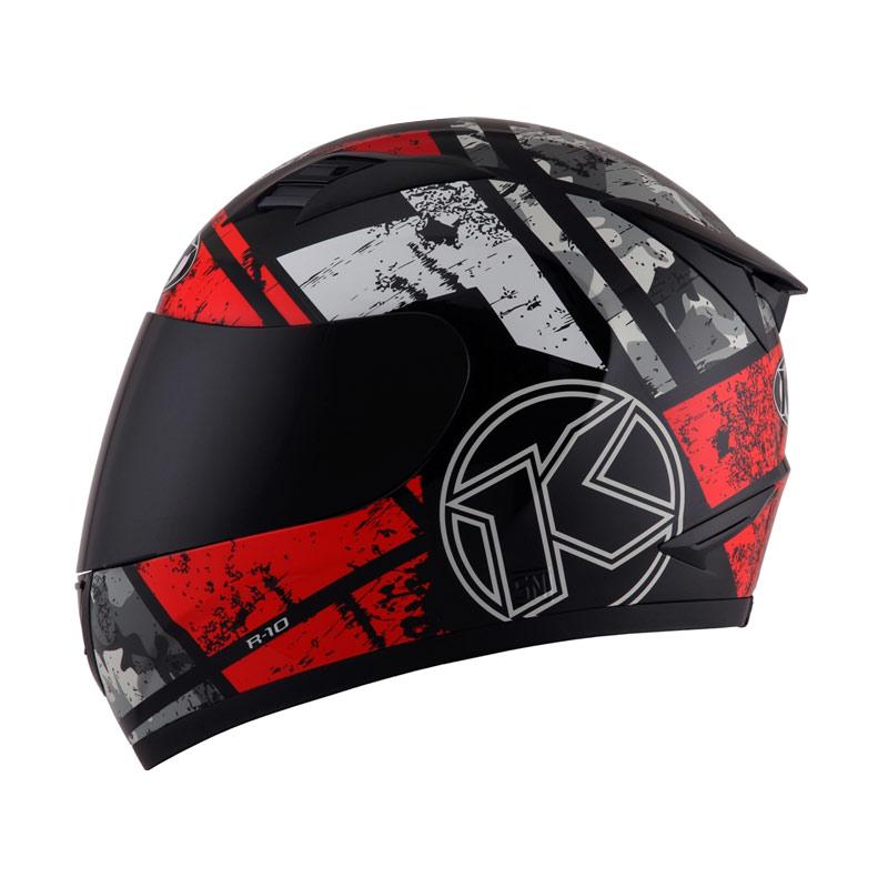 Jual KYT R10 #3 Helm Full Face - Black White Red Fluo di Seller Helm ...