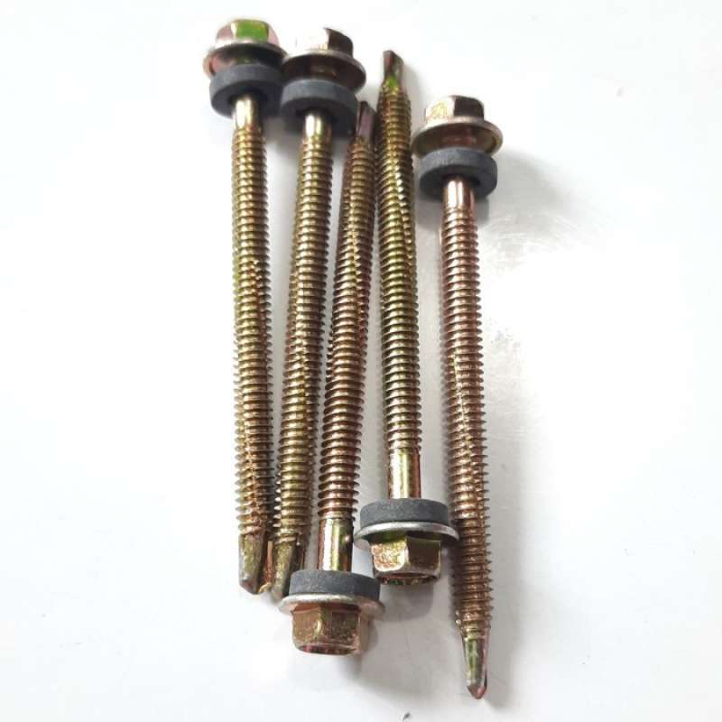 Jual Baut Roofing 12 × 70 Isi 100pcs Atau Self Drilling Screw 7cm ...