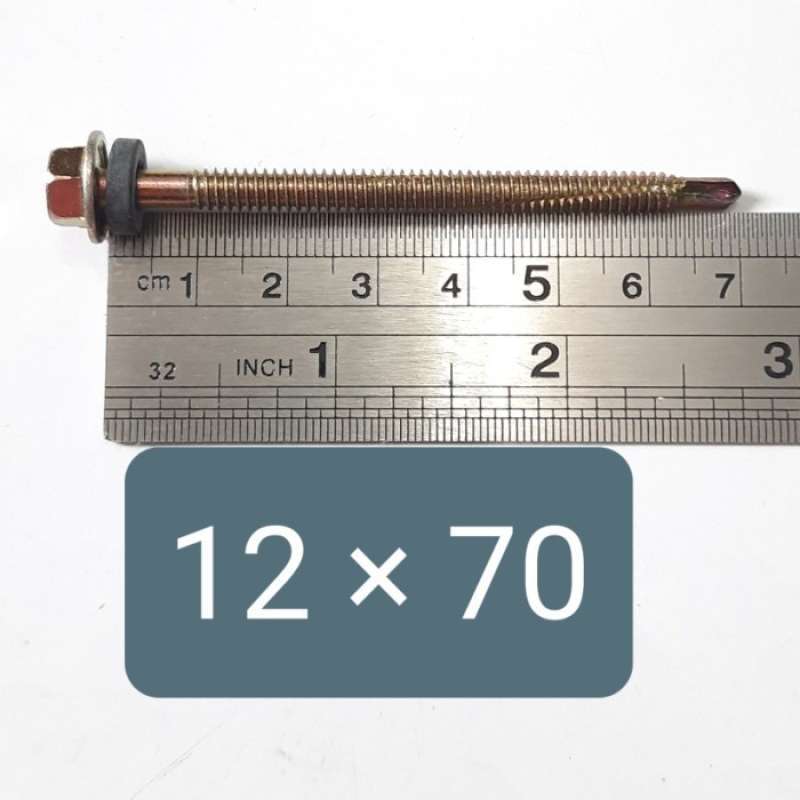 Jual Baut Roofing 12 × 70 Isi 100pcs Atau Self Drilling Screw 7cm ...