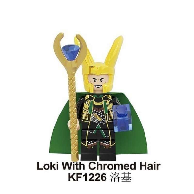 Jual KF1226 Loki Chrome Helmet Avengers Endgame Lego Minifigure Brick ...