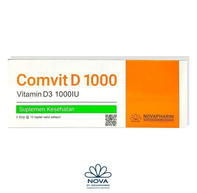 Jual VITAMIN D3 1000IU / COMVIT D 1000 IU - PER BOX 30 TABLETS di ...