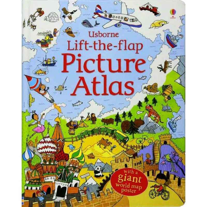 Promo Usborne Lift-the -flap Picture Atlas with a Giant World Map ...