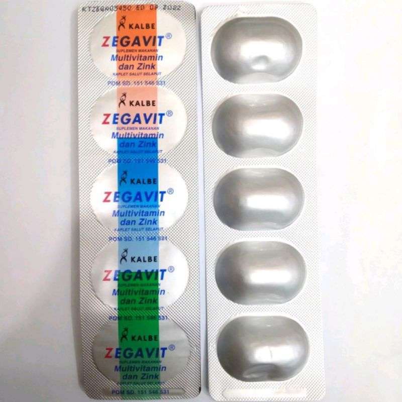 Promo Zegavit 1 Box Isi 50 Kaplet Multivitamin Dan Zinc Original Diskon ...