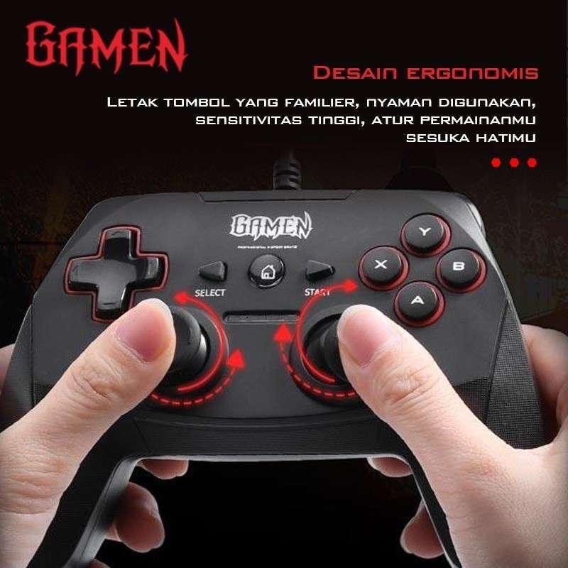 Promo GAMEN GP100 Universal Wired Gaming Controller Gamepad Dual ...