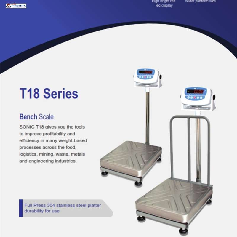 Jual timbangan digital benchsale type sonic T18 kapasitas 150KG timbangan duduk timbangan lantai ...