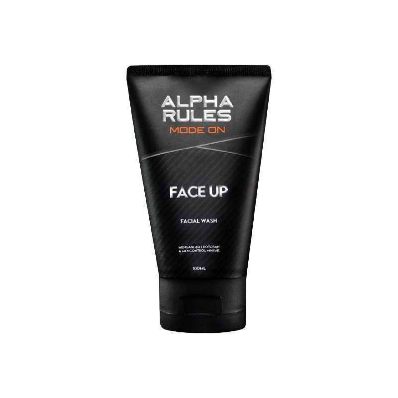 Promo ALPHA RULES Face Up 100 ml facial wash male cleaner alpharules ...